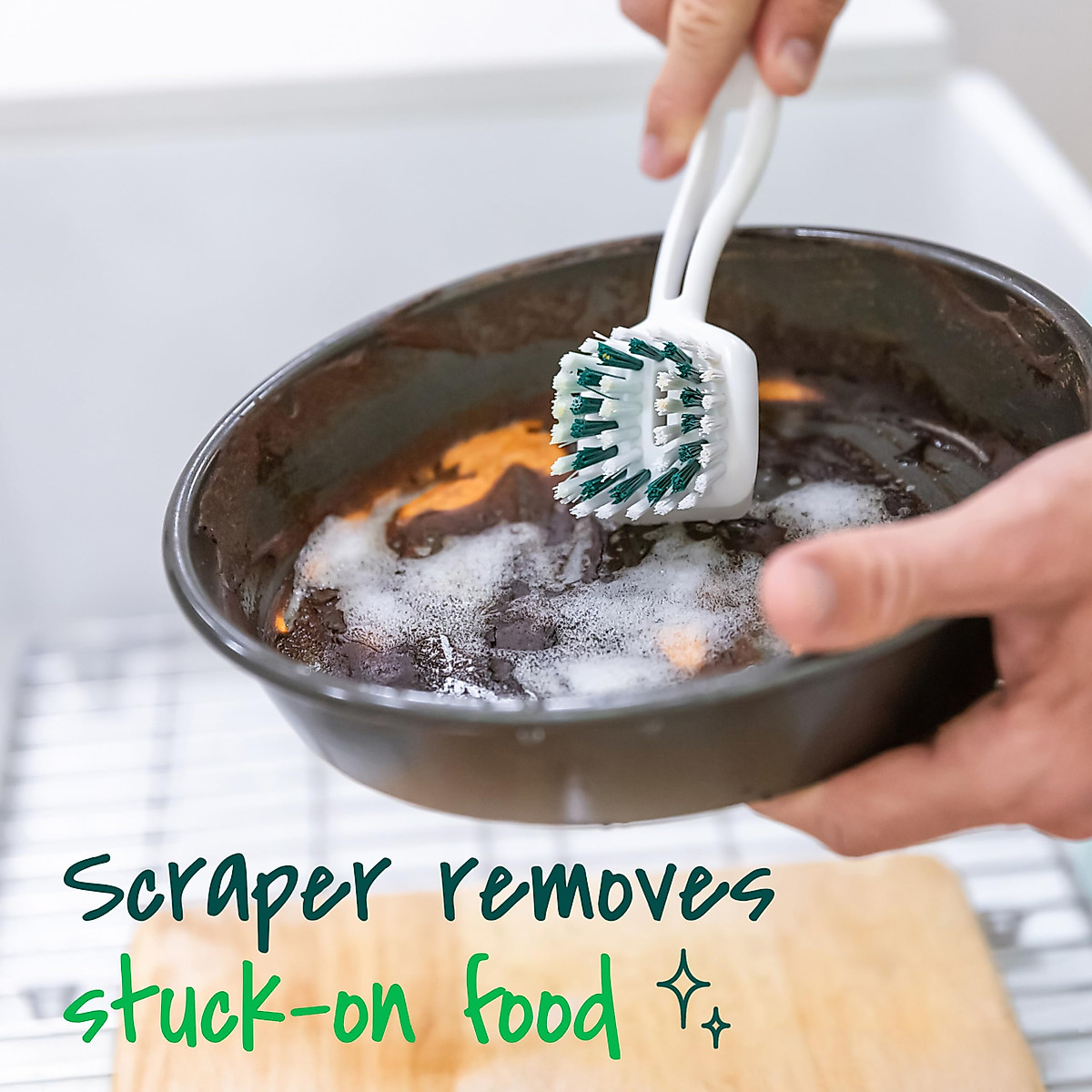 Scotch-Brite Pot Pan & Dish Brush, Scrub Brushes for Cleaning Kitchen and Washing Dishes, 1 Count