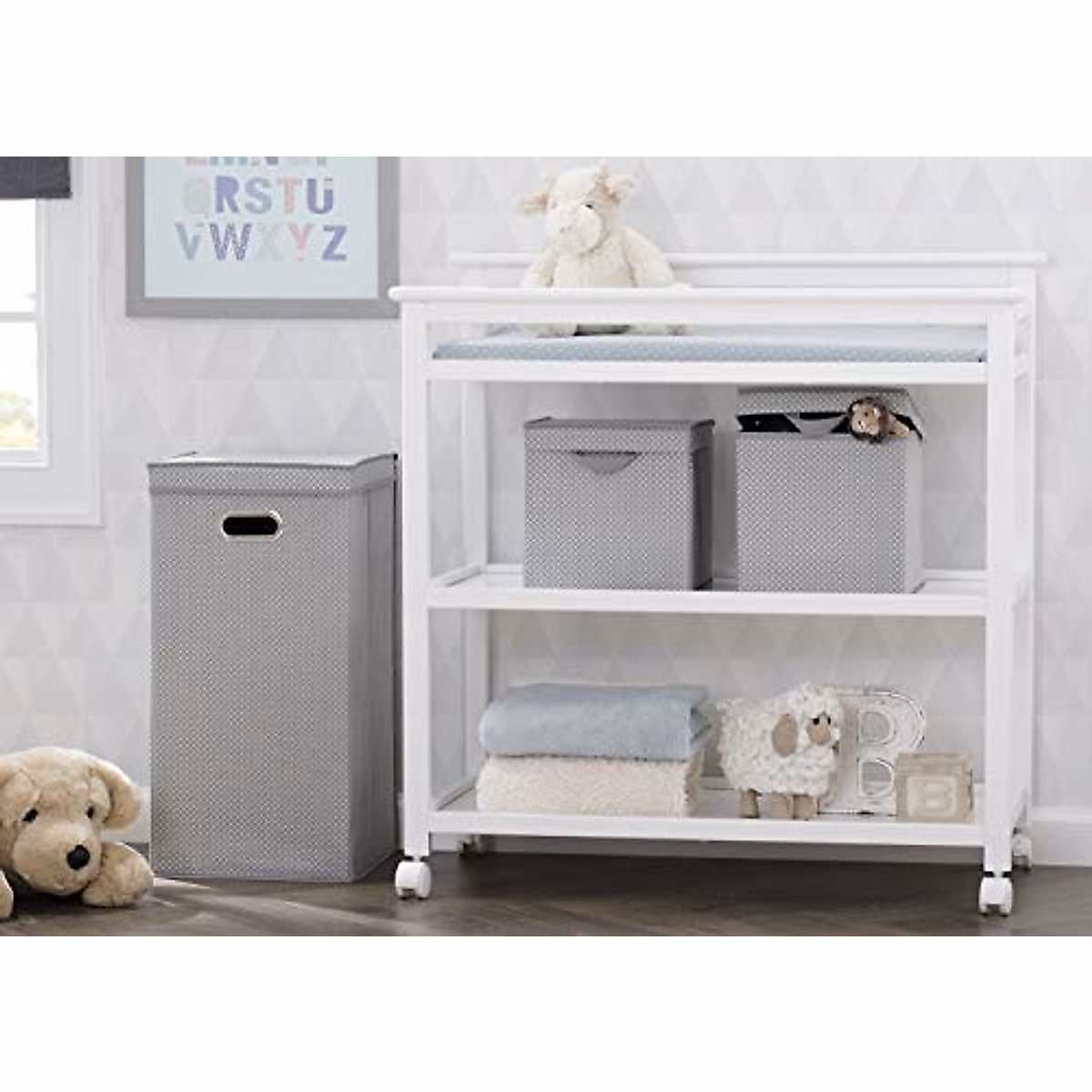 Delta Children 3-Piece Nursery Organization Set for Babies and Kids, Dove Grey