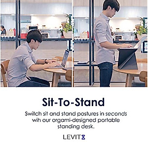Levit8 - The flat folding portable standing desk,Sesame,Large