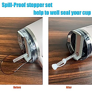 Silicone Spill Proof Stoppers Set Compatible For Stanley H2.0 40oz & 30oz Tumbler, Leakproof Seal Set Including 2 Wingled Spill Stoppers/2 Round Stoppers/2 Straw Covers, Stanley Cup Accessories-2.0