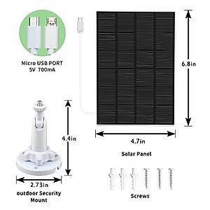 Solar Panel Compatible with Wyze Cam Outdoor,Continuous Power Supply for Rechargeable Battery Camera,5V 3.5W USB Port Waterproof Solar Panel with 10ft Charging Cable（2 Pack）