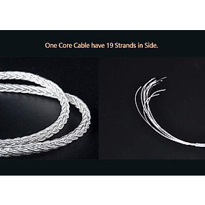 KBEAR 8 Core Silver Plated Upgrade Earphone Cable, Detachable Replacement Cable HiFi in Ear Monitor Cable for TIN T2 T3 P1 for Shure SE215 SE315 SE425 SE535 UE900 (MMCX 3.5mm)……