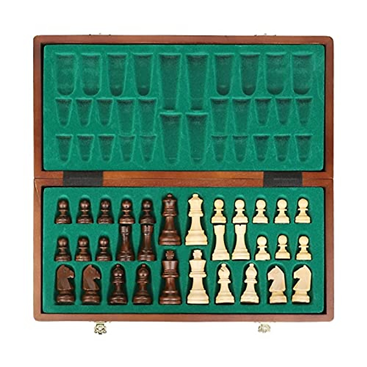 THPT High Class Wooden Chess Set, Magnetic Chess Pieces, Folding Chessboard, Universal Standard Board Game for All Ages, 40 x 40 cm Board Games (Color : Mahogany Material)