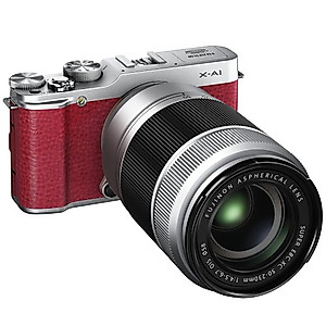 FUJIFILM-Less Digital Camera Mirror Single-Lens X-A1 Double Zoom Lens kit Red F X-A1R / 1650 / 50230KIT [International Version, No Warranty]