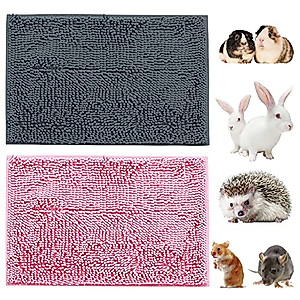 Dnoifne 2 Pack Guinea Pig Cage Liners, Guinea Pig Bedding Pee Pads, Washable and Reusable Rat Pee Pads, Small Animals Cage Accessories for Guinea Pigs Rabbits Hamster Rats Rabbits Chinchillas