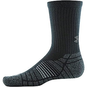 Under Armour Men's Standard Elevated Novelty Crew Socks, 3-Pairs, Black/Jet Gray Assorted, Large