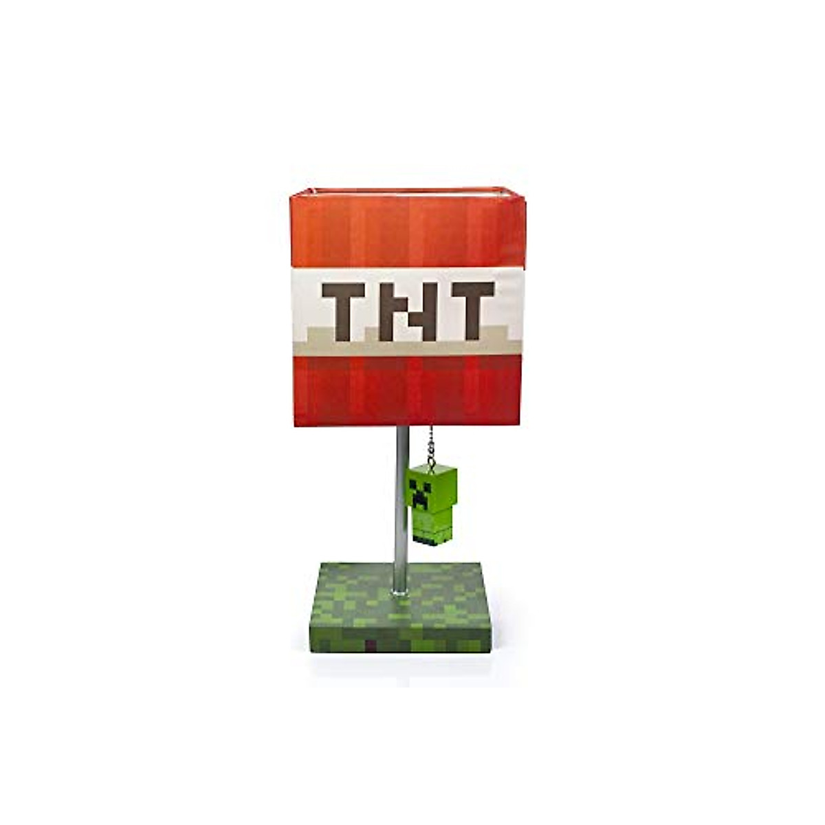 Minecraft TNT Block Desk Lamp with 3D Creeper Puller | 14-Inch LED Lamp Light