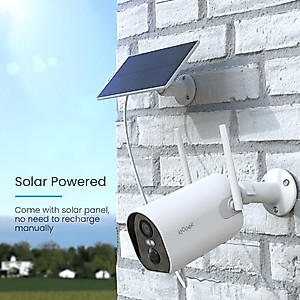Security Cameras Wireless Outdoor, 2K Solar Powered Outdoor Security Cameras with Spotlight & Siren, 2.4G WiFi Wireless Surveillance Cameras for Home Security, 3MP Color Night Vision/2-Way Talk/ IP65