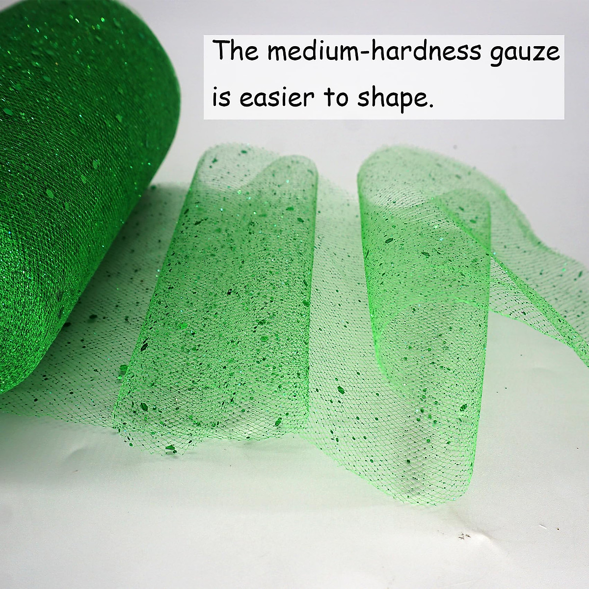 Glitter Tulle Fabric Rolls 6 Inch 50 Yards (150FT) Sequin Sparkling Ribbon Spool Netting for Wedding, Tutu Skirt, Gift Wrapping, Party Decoration (Emerald Green)