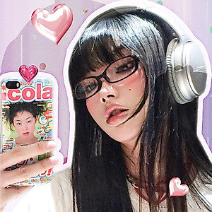 TJUTR Fashion Fake Glasses Non Prescription Clear Glasses for Women Blue Light Blocking Y2k Cosplay Eyewear Frame