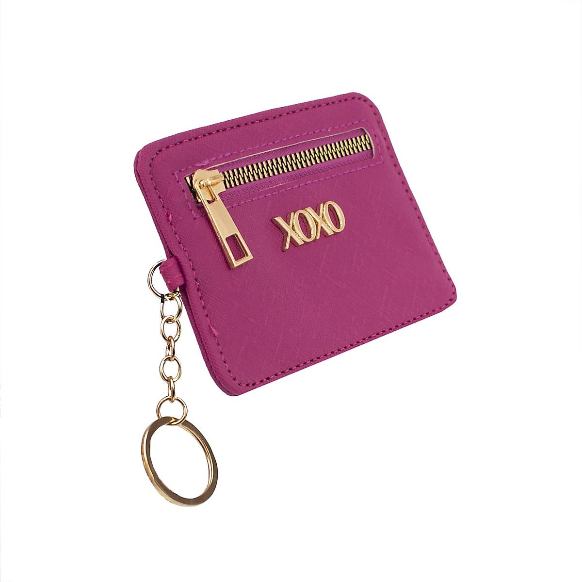 XOXO Women’s Wallet Mini Mgenta Saffiano Leather Key Card Id Coin Case, XW321348G-42-A11