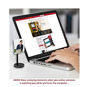 WatchYrBack Desk and Cubicle Mirror to See Behind You, Black Stand with Detachable Wide Angle Real Glass Mirror, Small & Discrete, Beautiful Design, Perfect Curvature for an exceptionally Clear View