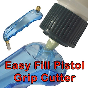 Glass Cutting Oil 8oz Bottle New Oil Fill Kit for All Tools Using Glass Cutter Oil Use for Cutting Thick Glass or Mirrors and Stained Glass, Small Bottle, Spout, Mini Funnel for All Filling Options.