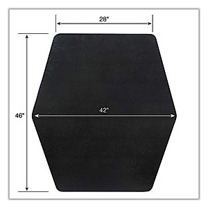 Game Zone Chair Mat, for Hard Floor/Medium Pile Carpet, 42 x 46, Black (121563)