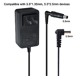 DTECH 12V 2A Power Adapter Supply AC to DC 3.5mm x 1.35mm Plug Wall Charger 4 Feet Extra Long Cord (Input 100V - 240V, Output 12 Volt 2 Amp)