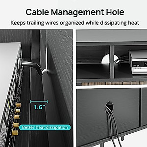 TV Stand, Wood Entertainment Center with Storage Shelves Cabinet, 59" Mid Century Modern Television Stand for up to 65", TV Console Table for Bedroom, Living Room