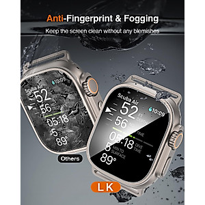 LK 6 Pack for Apple Watch Ultra 2 Screen Protector 49mm / Apple Watch Ultra [Install Tool Included] Touch Sensitive, HD Clarity [9H Tempered Glass] Screen Protector Apple Watch Ultra 2, Shatterproof