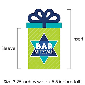 Big Dot of Happiness Blue Bar Mitzvah - Boy Party Money and Gift Card Sleeves - Nifty Gifty Card Holders - Set of 8