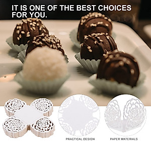 NUOBESTY 50pcs Chocolate Paper Candy Cups Baking Cups Truffle Wrappers Liners Cups Small Flared Paper Baking Cups Perfect for Muffins, Cupcakes or Mini Snacks