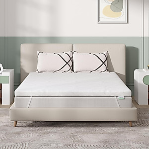 Novilla 4 Inch Mattress Topper Queen, Medium Firm Queen Memory Foam Mattress Topper for Back Pain Pressure Relieving, Motion Isolation & Airflow Design, CertiPUR-US Certified
