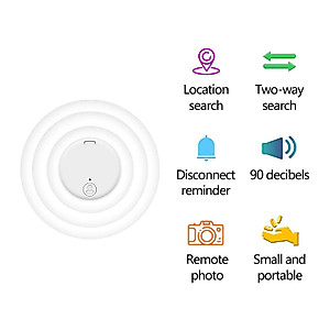 Beauty HAO Mini Dog GPS Tracking Device, No Monthly Fee App Locator, 2022 New Version Portable Bluetooth Intelligent Anti-Lost Device for Luggages/ Kid/ Pet Bluetooth Alarms (White)