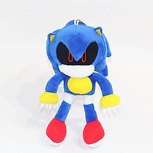 Adawell 20cm Metal Sonic Plush Toy, Stuffed Figure, Blood Sonic exe, Gift for Fans