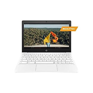 HP Chromebook 11 Laptop, MediaTek MT8183, 4 GB RAM, 64 GB eMMC, 11.6" HD Anti-Glare Screen, Chrome OS, Long Battery Life, USB-C Port, Custom-Tuned Speakers, Small Size (11a-na0080nr, 2022, Snow White)