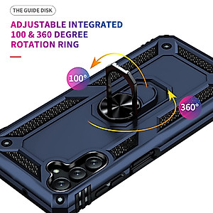 SKTGSLAMY for Galaxy A13 5G Phone Case,with Screen Protector,[Military Grade] 16ft. Drop Tested Cover with Magnetic Kickstand Protective Case for Galaxy A13 5G (Blue)