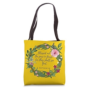Blessed are the Pure in Heart Unique Christian Fashion Tote Bag