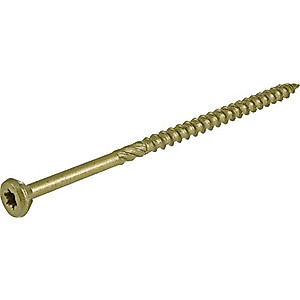 Power Pro 48604 Wood Screws, #10 x 4", Premium Outdoor Deck Screws, Rust Resistant, Epoxy Coated Bronze, 1lb Box, 52 pcs