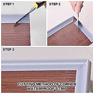 Adoture Collapsible Shower Water Guard Shower Splash Guard Water Dam Retention DIY System Bathtub Splash Guard, Keeps Water Inside Threshold (1 M, L Type White)