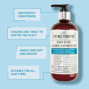 Curlsmith - Post-Wash Calming Conditioner - Vegan Cooling Rinse-Out Conditioner for any Hair Type, Scalp Soothing (12 fl oz)