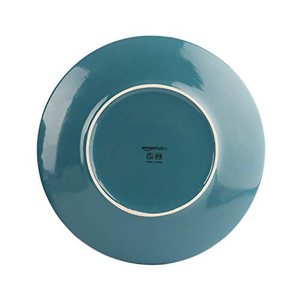 Amazon Basics 18-Piece Stoneware Dinnerware Set - Deep Teal, Service for 6