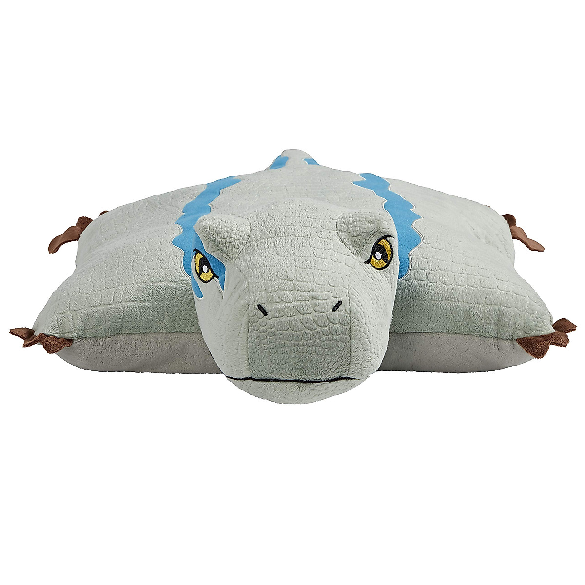 Pillow Pets 16” Blue Velociraptor Stuffed Animal, Jurassic World Dinosaur Plush Toy