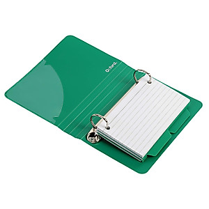 Oxford Index Card Binder with Dividers, 3" x 5", Color Will Vary, 50 Cards,1 Binder (73570),Assorted (Blue, Green, Red)