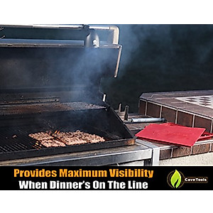 Cave Tools Barbecue Grill Light for Outdoor Grill - Fits Round & Square Bars on Any BBQ Pit - 10 LED for Grilling at Night - BBQ Grill and Smoker Accessories