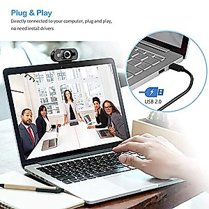 1080p Hd Webcam with Built-in Microphone, Widescreen USB Hd Web Camera for Zoom Meeting YouTube Skype Facetime Hangouts