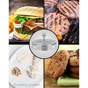 Burger Press - Hamburger Patty Maker, 3.6"/9.5cm Stainless Steel Pie Press Mold.