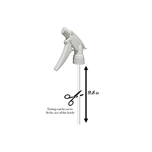 KJS 10 Pieces Trigger Pump Multi-Purpose Mist Stream Sprayer Nozzles Standard Fit 28/400 Black or White (White)