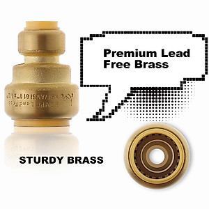 HQMPC Push Fit PEX Fittings Straight Coupling 1/2"x1, Push-to-Connect Copper, CPVC, No lead Brass Plumbing Fittings 6PCS 1/2"x1")