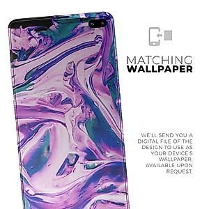 DesignSkinz Liquid Abstract Paint V37 Protective Vinyl Decal Wrap Skin Cover Compatible with The Samsung Galaxy S20 (Screen Trim & Back Glass Skin)