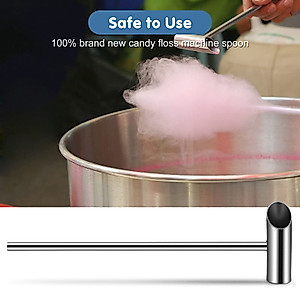 Cotton Candy Scoop, 29cm/11.6in Stainless Steel Cotton Candy Sugar Spoon, Long Handle Marshmallow Machine Spare Parts, Professional Tool Accessories for Making Marshmallow