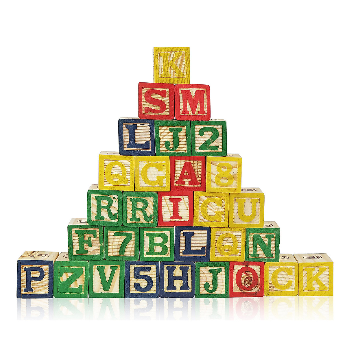 Number 1 In Service Wooden Alphabet Blocks, Best Wagon ABC Wooden Block Letters Come in a Pull Wagon for Easy Storage and Movement, Most Entertaining Wooden Toy for Toddlers, 30 Pieces Set.