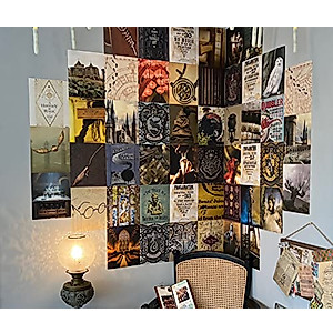 CON*QUEST Conquest Journals Harry Potter Hogwarts Wall Collage, 8"x10", Set of 50 Official Wizarding World Art Prints, Printed on Quality Card Stock, Matte Finish