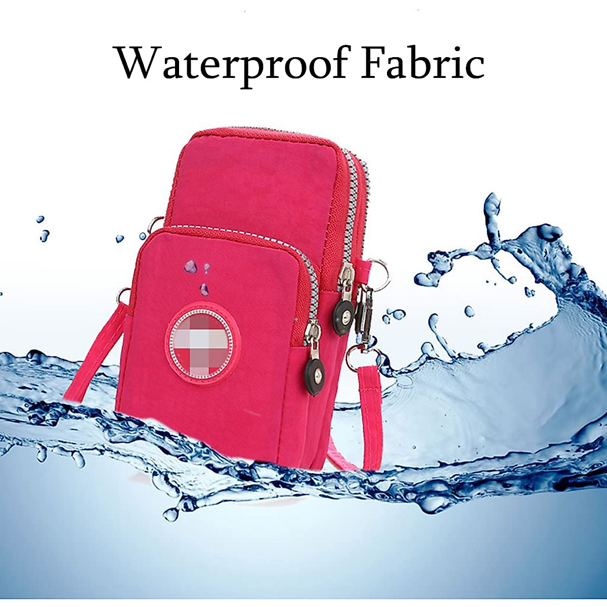 ZGMYC 3-Layers Cellphone Pouch Wristlet Purse Waterproof Sports Armband Shoulder Bag Wallet