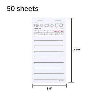 DGBDPACK Guest Check Pads EP-3616WP-1 (10 Pads), Total 500 Sheets White Waitress Notepad, Server Order Pads for Restaurant