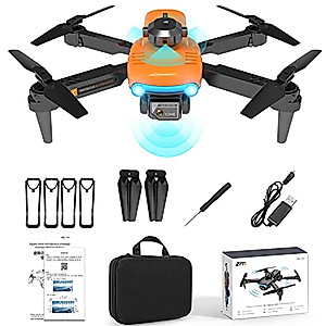 ZZKHGo Mini Drone with 1080P Dual HD Camera - Foldable Drone with Camera for Adults, Remote Control Small Drones Toys Gifts for Boys Girls, One Key Start, Altitude Hold, Headless Mode