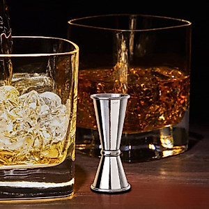 Cocktail Jigger (2021 NEW) Double Sided Jigger for Bartending 2 oz & 1 oz Measuring Tools Pourers Measure Cup Professional Japanese Jigger Silver