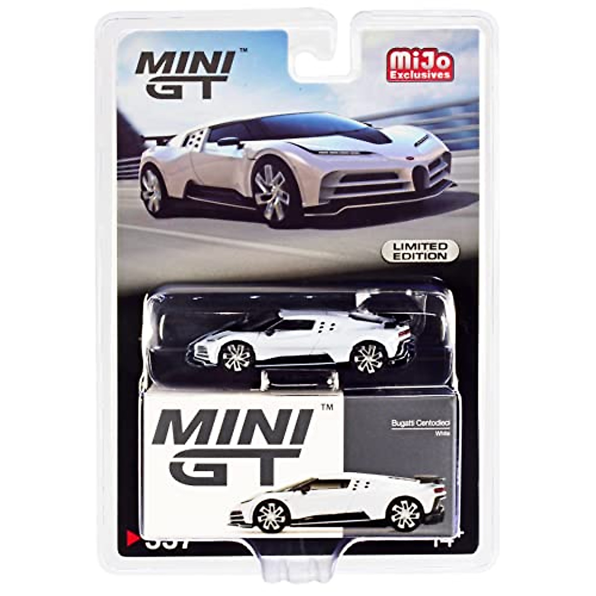 Truescale Miniatures Bugatti Centodieci White with Black Accents Limited Edition 1/64 Diecast Model Car by True Scale MGT00337