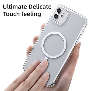 Yriklso for iPhone 11 Magnetic Case, Built in Magnets Compatible with MagSafe, Clear Hard PC Back Cover + Soft TPU Frame Slim Bumper Case for iPhone 11 （6.1"）,Clear
